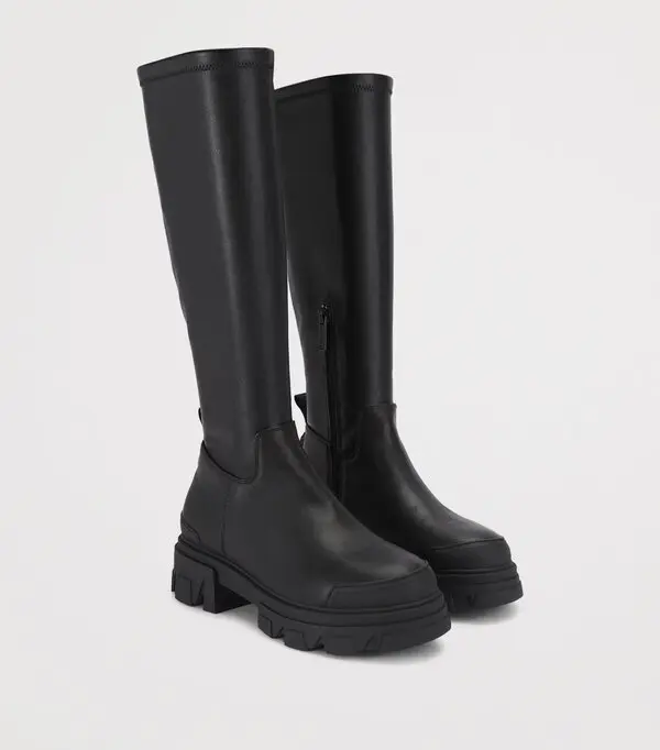 Kurt Geiger Leather Stomp Sock Knee-high Boots