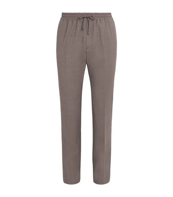 Pal Zileri Stretch-virgin Wool Drawstring Trousers