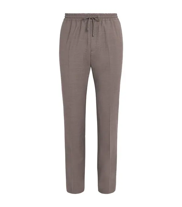 Pal Zileri Stretch-virgin Wool Drawstring Trousers