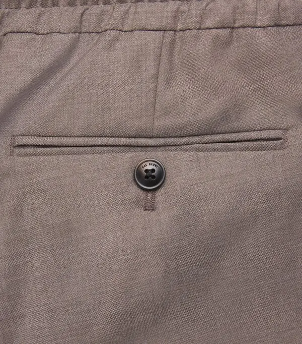 Pal Zileri Stretch-virgin Wool Drawstring Trousers