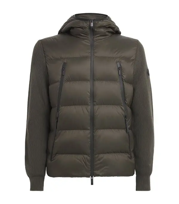 Moncler Virgin Wool Down-filled Hybrid Jacket With Hood