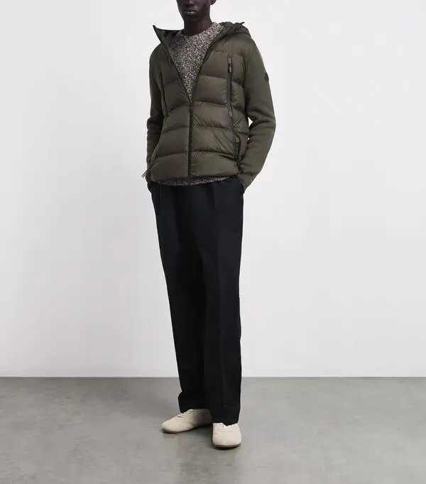 Moncler Virgin Wool Down-filled Hybrid Jacket With Hood