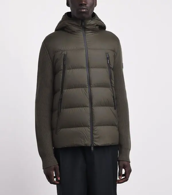 Moncler Virgin Wool Down-filled Hybrid Jacket With Hood