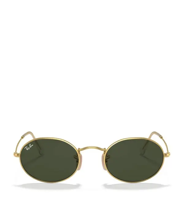 Ray-ban Rb3547 Oval Metal Sunglasses - Gold