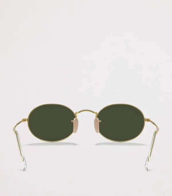 Ray-ban Rb3547 Oval Metal Sunglasses - Gold