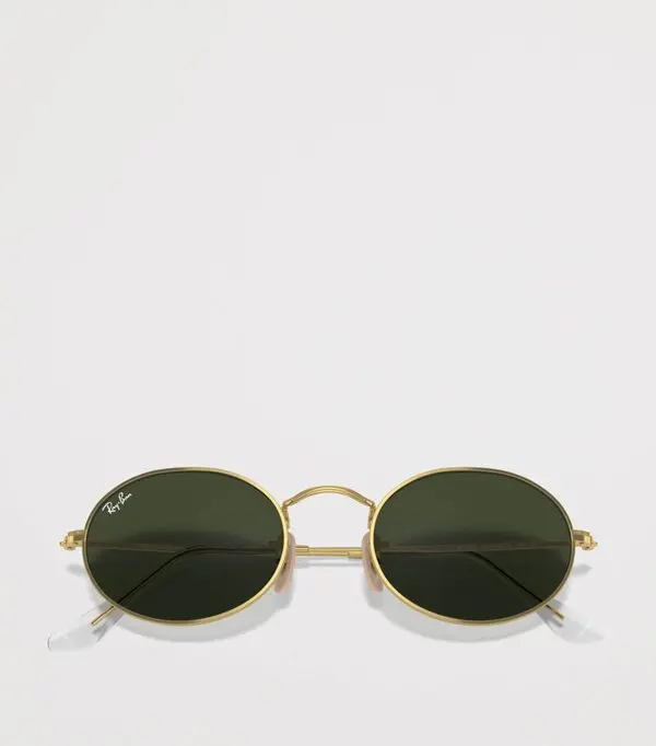 Ray-ban Rb3547 Oval Metal Sunglasses - Gold