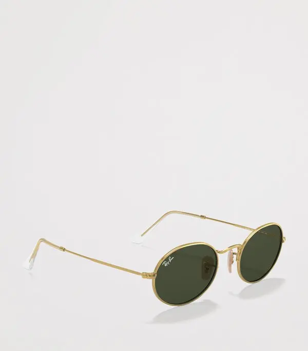 Ray-ban Rb3547 Oval Metal Sunglasses - Gold