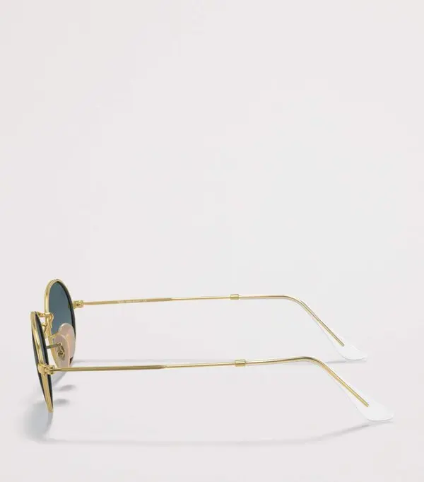 Ray-ban Rb3547 Oval Metal Sunglasses - Gold