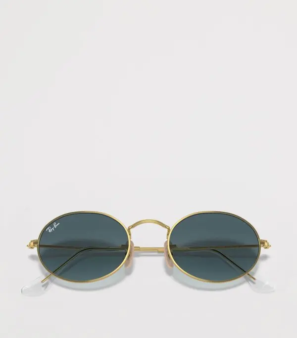 Ray-ban Rb3547 Oval Metal Sunglasses - Gold