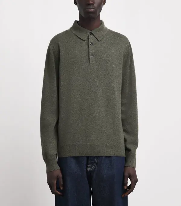 Sunspel Cashmere Long-sleeve Polo Shirt