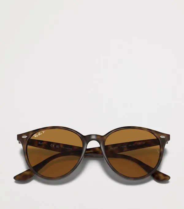 Ray-ban Tortoiseshell Phantos Round Sunglasses - Brown