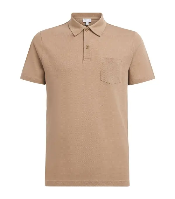 Sunspel Supima Cotton Riviera Polo Shirt - Brown
