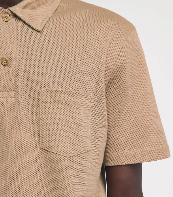 Sunspel Supima Cotton Riviera Polo Shirt - Brown