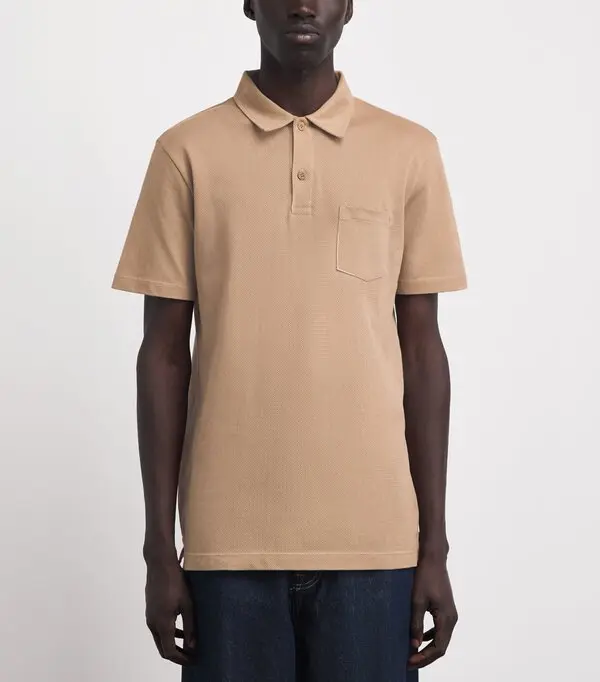 Sunspel Supima Cotton Riviera Polo Shirt - Brown