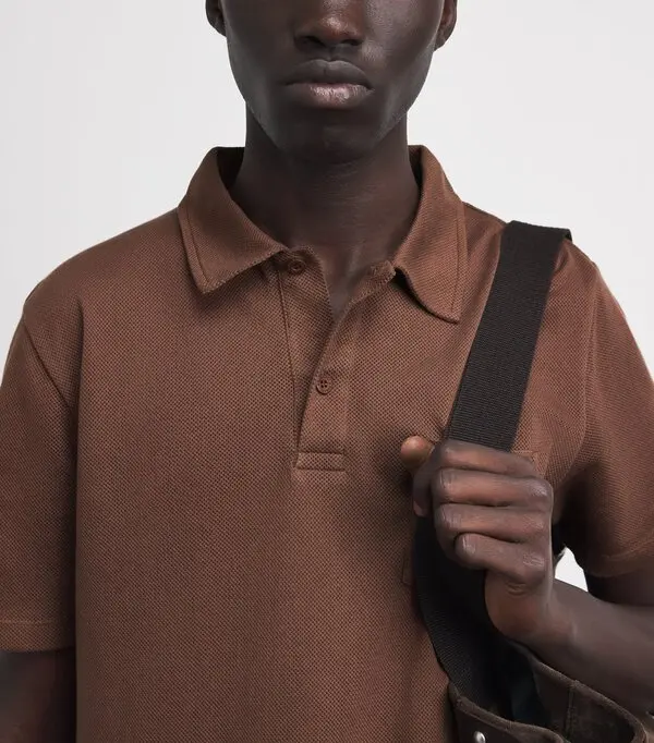 Sunspel Supima Cotton Riviera Polo Shirt - Brown