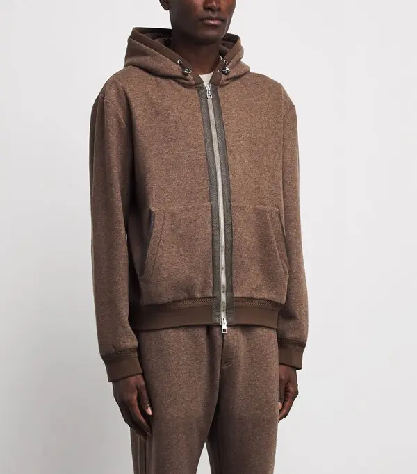 BRETT JOHNSON Cashmere-blend Zip-up Hoodie