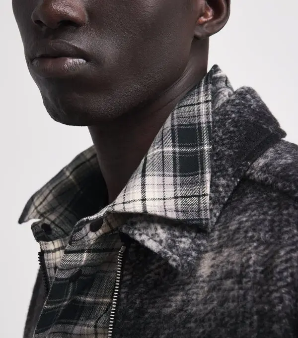 Moncler Cotton Check Zip-up Shirt