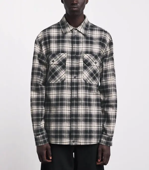 Moncler Cotton Check Zip-up Shirt