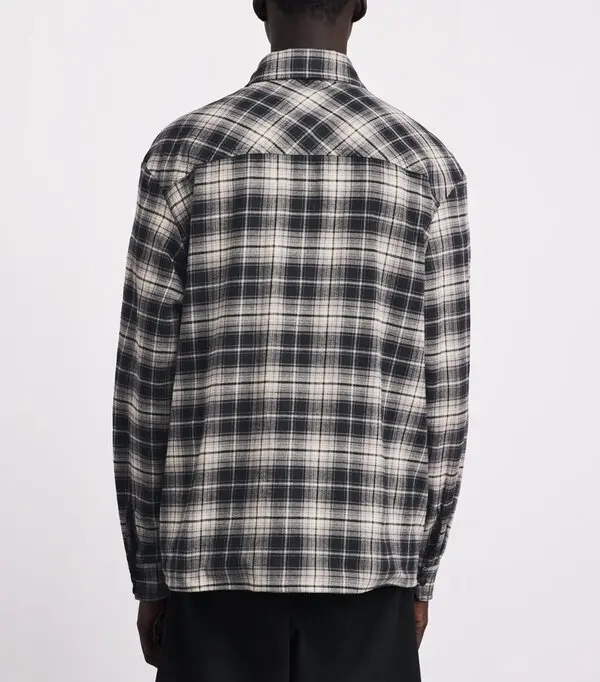 Moncler Cotton Check Zip-up Shirt