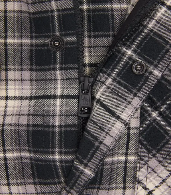 Moncler Cotton Check Zip-up Shirt