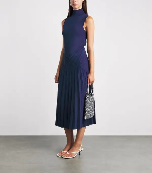 Staud Pleated Lena Midi Skirt