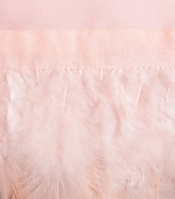 Staud Silk Organza Feather-trimmed Avi Top