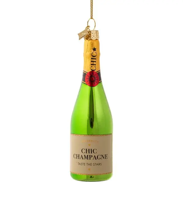 Harrods Champagne Bottle Tree Decoration - Green