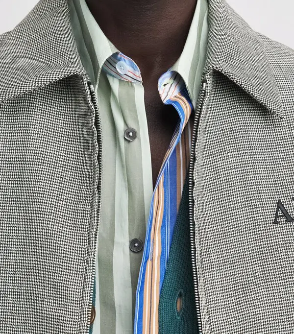 Amiri Houndstooth Zip-up Jacket With Embroidered Logo