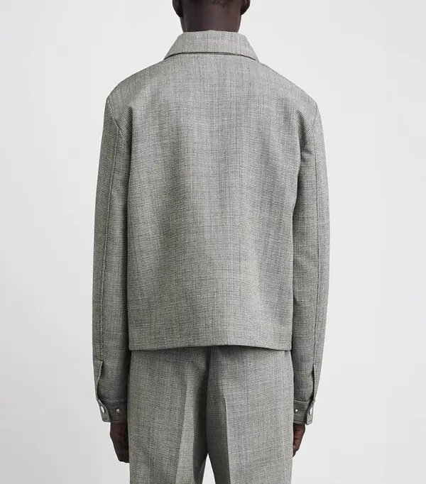 Amiri Houndstooth Zip-up Jacket With Embroidered Logo