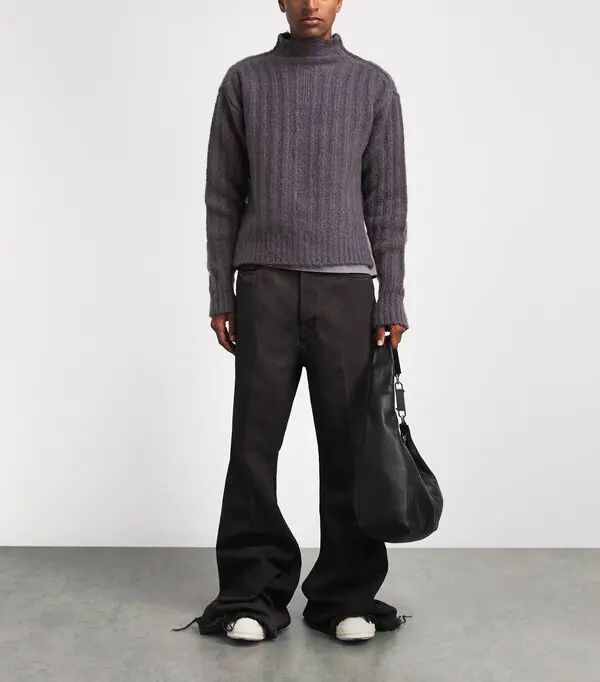 Rick Owens Cashmere-silk Funnel-neck Sweater