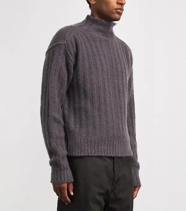 Rick Owens Cashmere-silk Funnel-neck Sweater