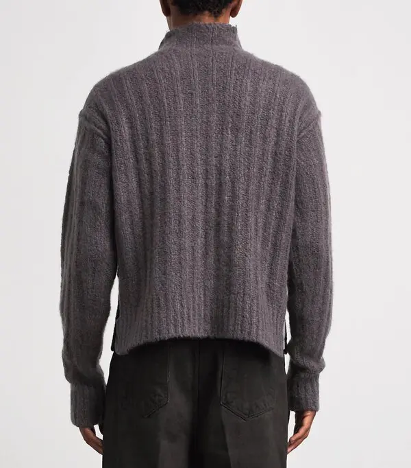 Rick Owens Cashmere-silk Funnel-neck Sweater