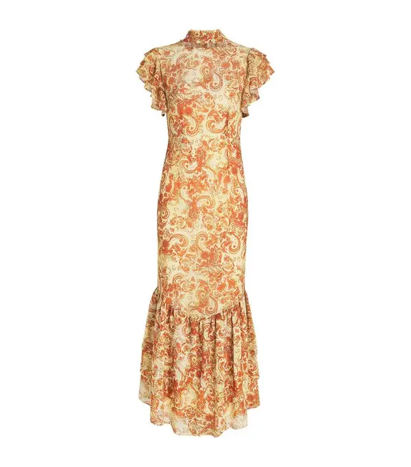 DE LA VALI Chiffon Floral Avalon Maxi Dress