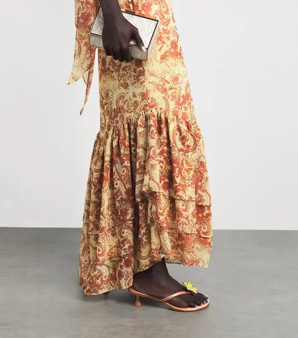 DE LA VALI Chiffon Floral Avalon Maxi Dress