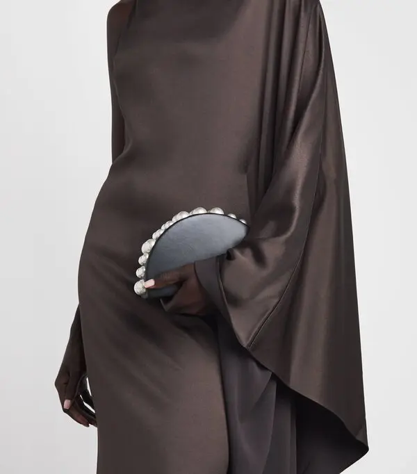 DE LA VALI Satin One-shoulder Odaluna Maxi Dress