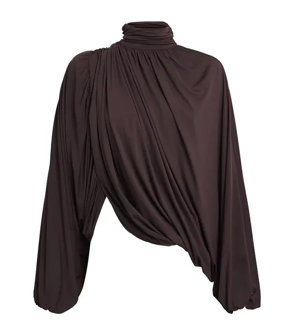 DE LA VALI Asymmetrical Ruched Top