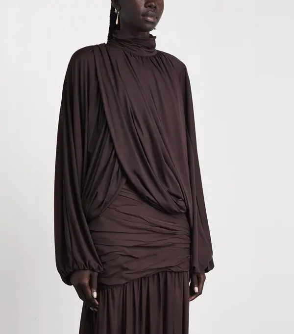 DE LA VALI Asymmetrical Ruched Top