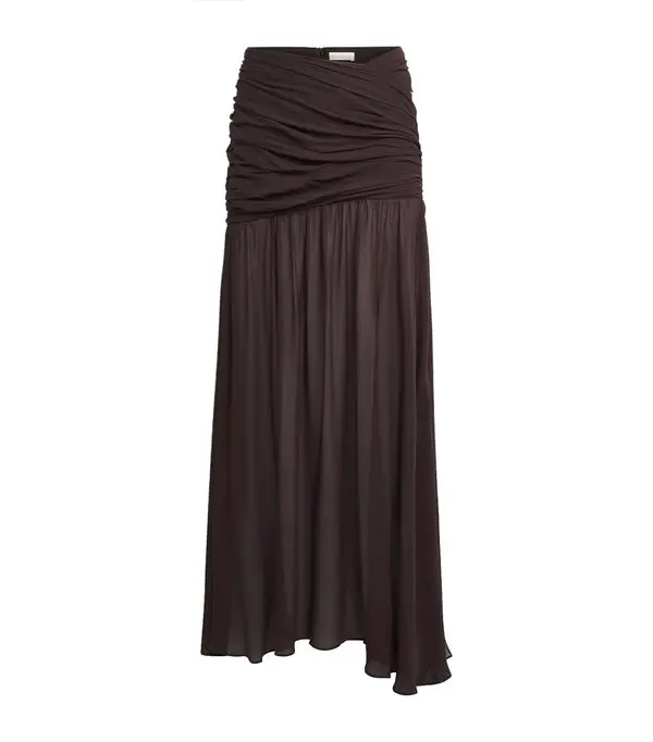 DE LA VALI Amaya Maxi Skirt - Brown