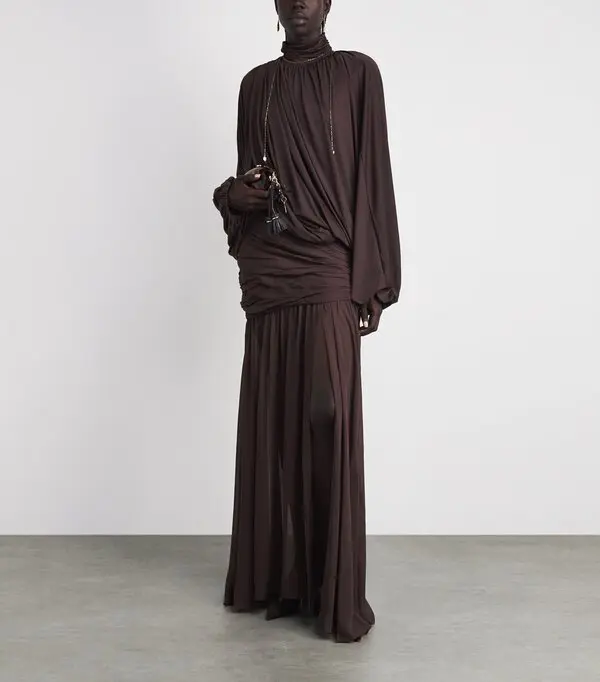 DE LA VALI Amaya Maxi Skirt - Brown