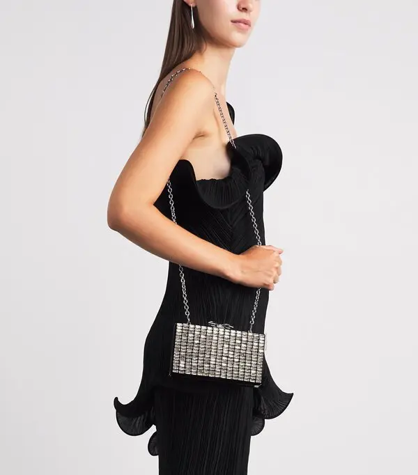 SELF-PORTRAIT Crystal Chainmail Clutch Bag