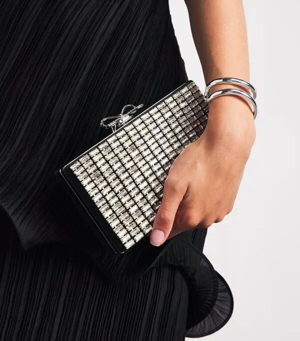 SELF-PORTRAIT Crystal Chainmail Clutch Bag