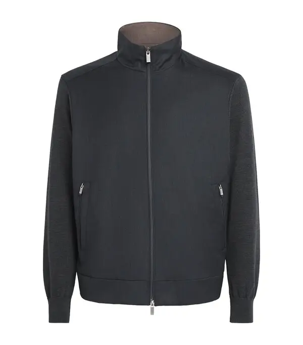 Paul & Shark Virgin Wool Hybrid Zip-up Jacket