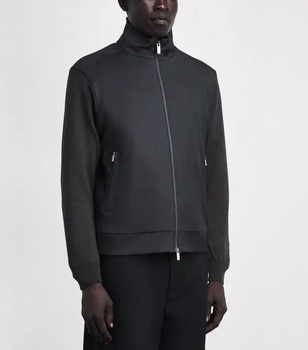 Paul & Shark Virgin Wool Hybrid Zip-up Jacket