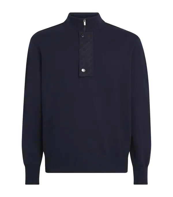 Paul & Shark Virgin Wool Quarter-zip Sweater