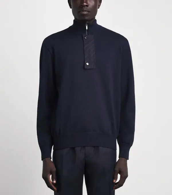 Paul & Shark Virgin Wool Quarter-zip Sweater