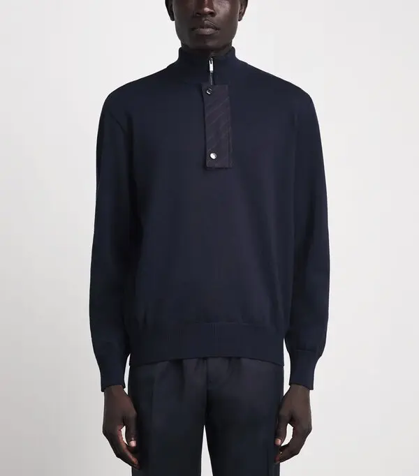 Paul & Shark Virgin Wool Quarter-zip Sweater