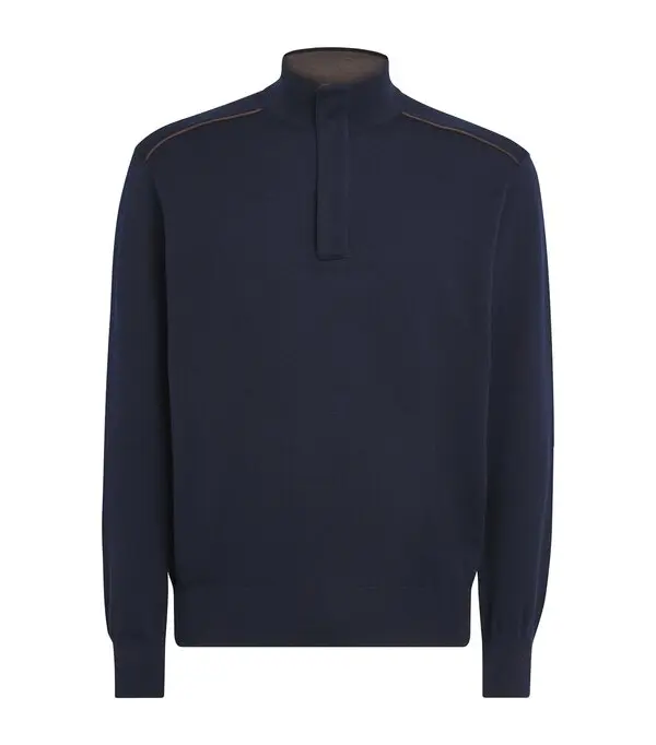 Paul & Shark Virgin Wool High-neck Sweater With Contrast Piping