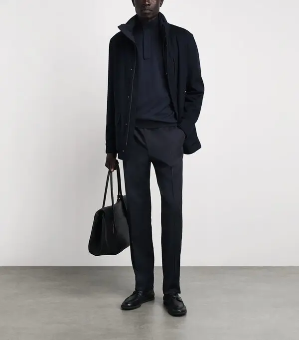 Paul & Shark Virgin Wool High-neck Sweater With Contrast Piping