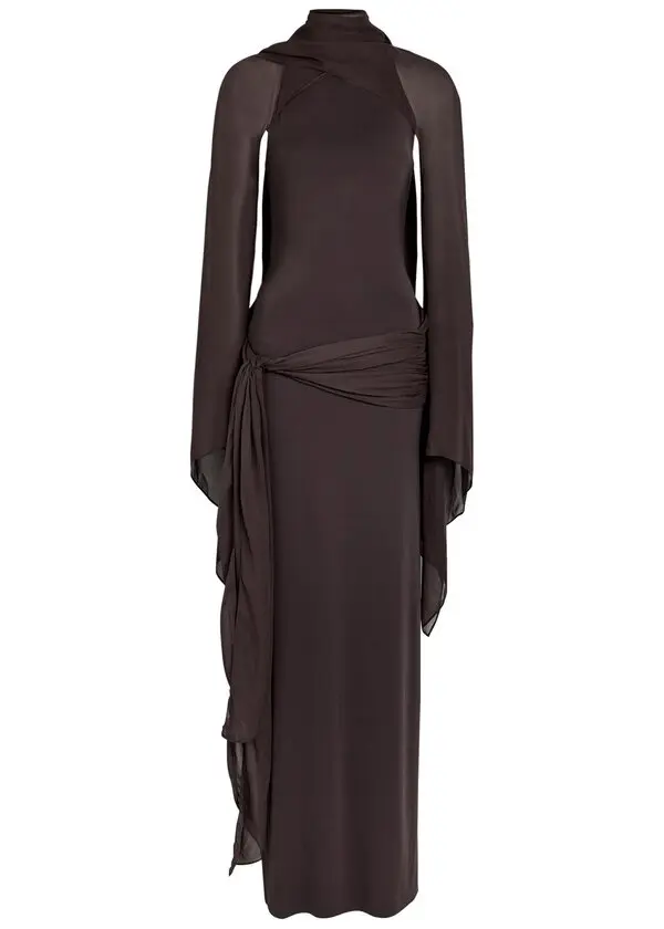 DE LA VALI Sabela Detachable Bolero Jersey Gown