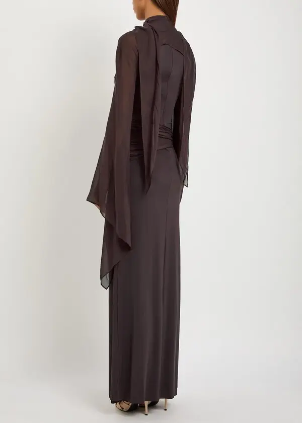 DE LA VALI Sabela Detachable Bolero Jersey Gown